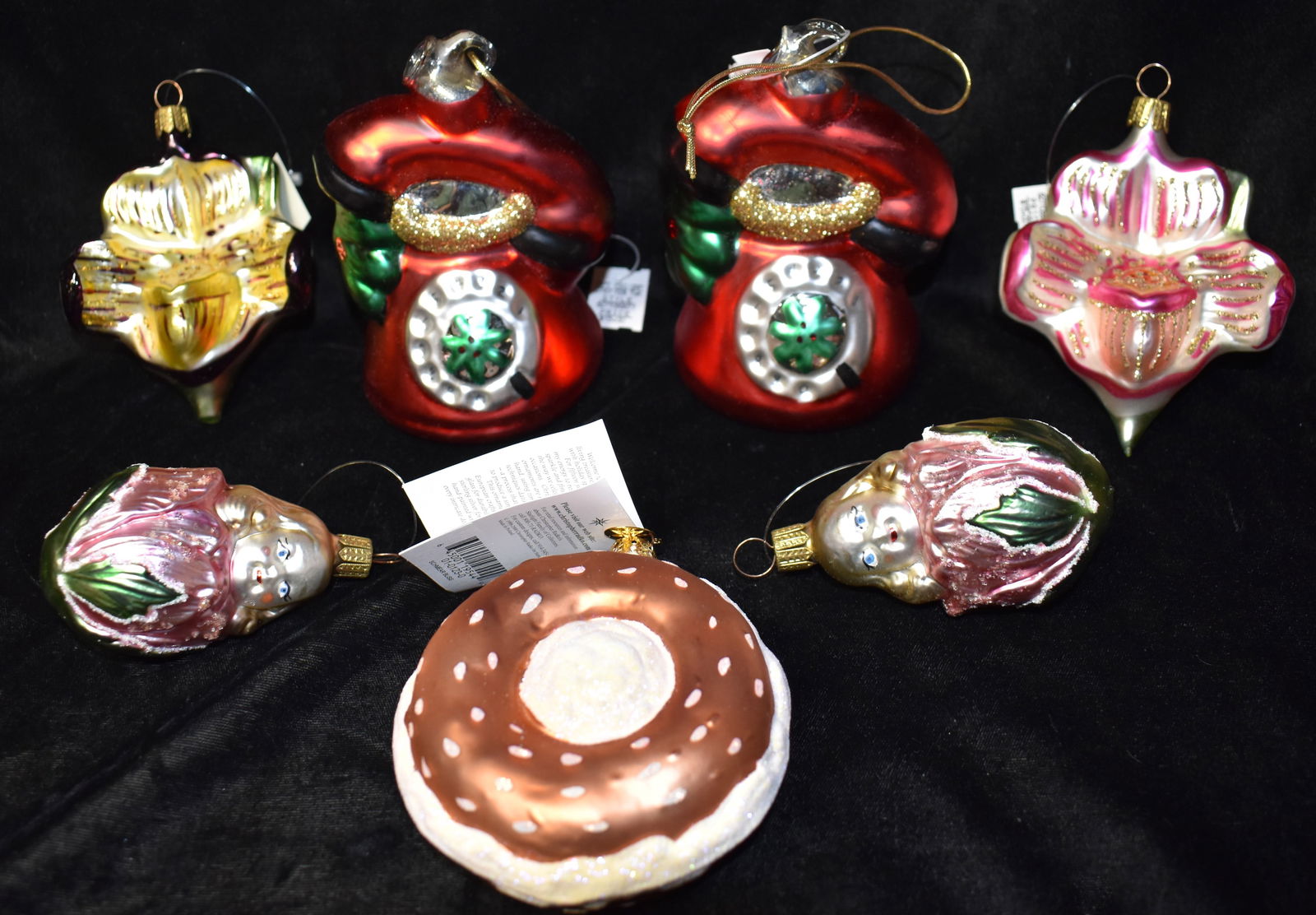 7 Vintage Old World Christmas Ornaments New York Bagel Auction