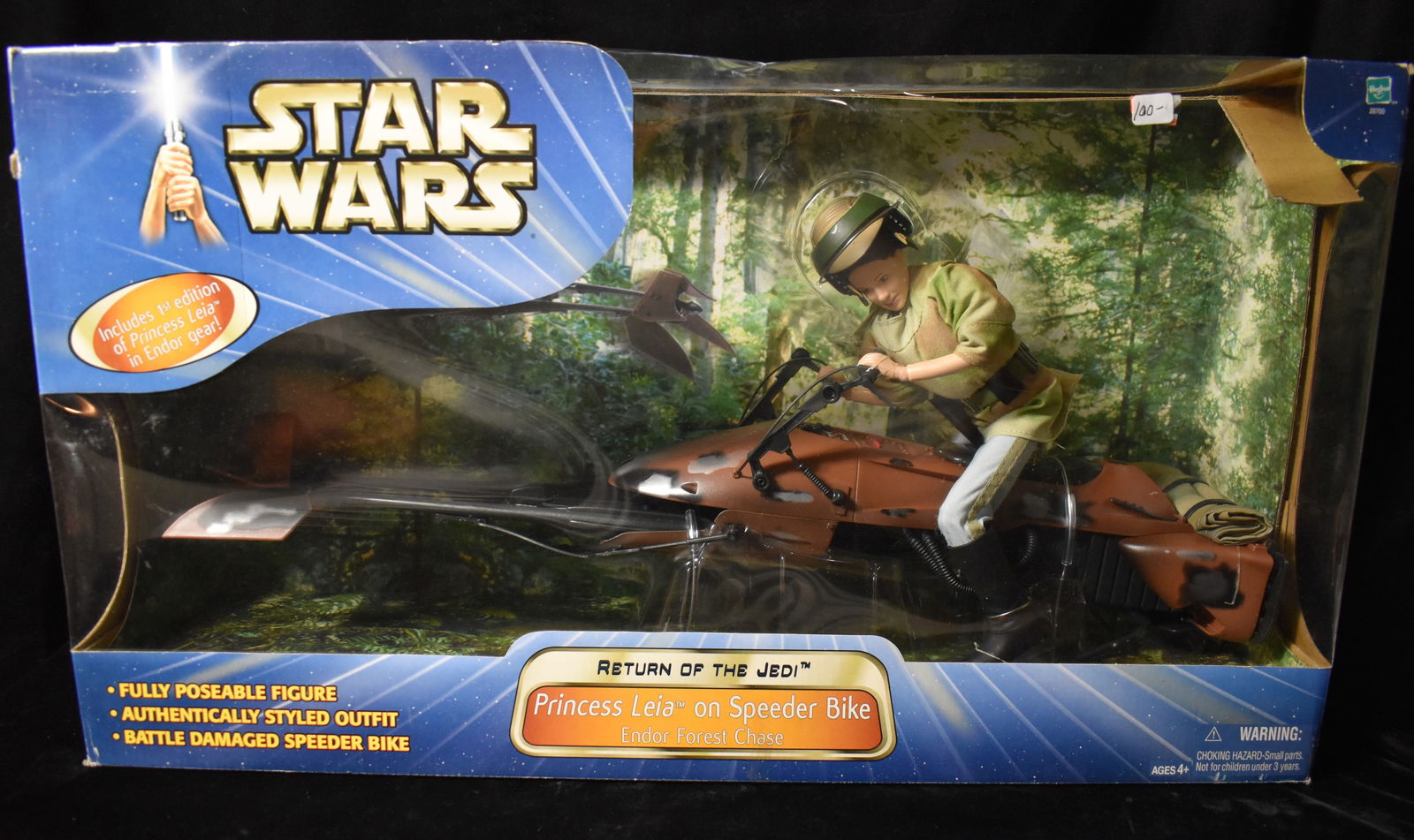 2003 Jumbo Hasbro Star Wars Return Of The Jedi Princess Leia On Speeder Bike Nib Auction