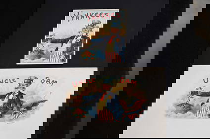 Vintage Black Americana Uncle Sam Mini Quilt