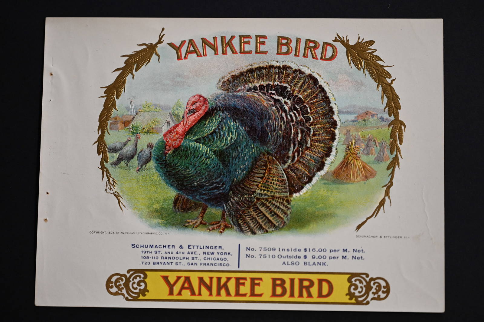 Yankee Bird Vintage Cigar Label Stone Lithograph Art Dated From The ...