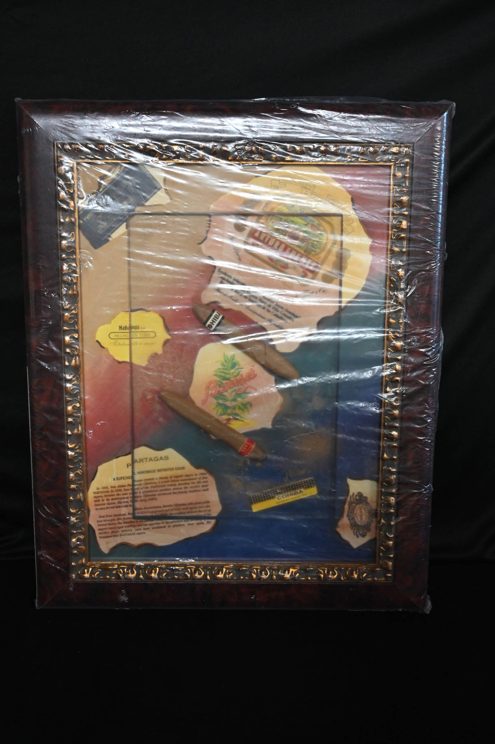Cigar Themed Framed Picture With Real Cigars. The Outside Of The Frame ...