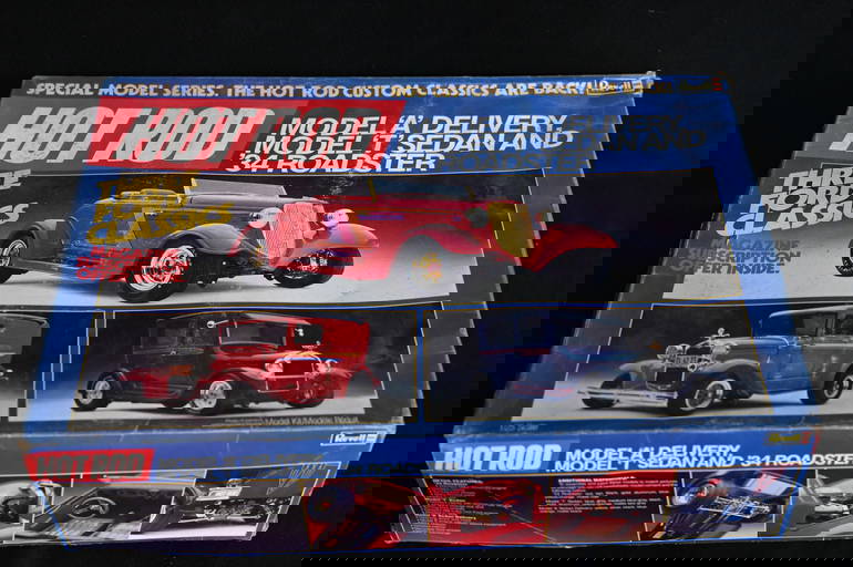 Vintage Hot Rod Box Full Of Model Cars And Parts. The Box Is A Revell ...