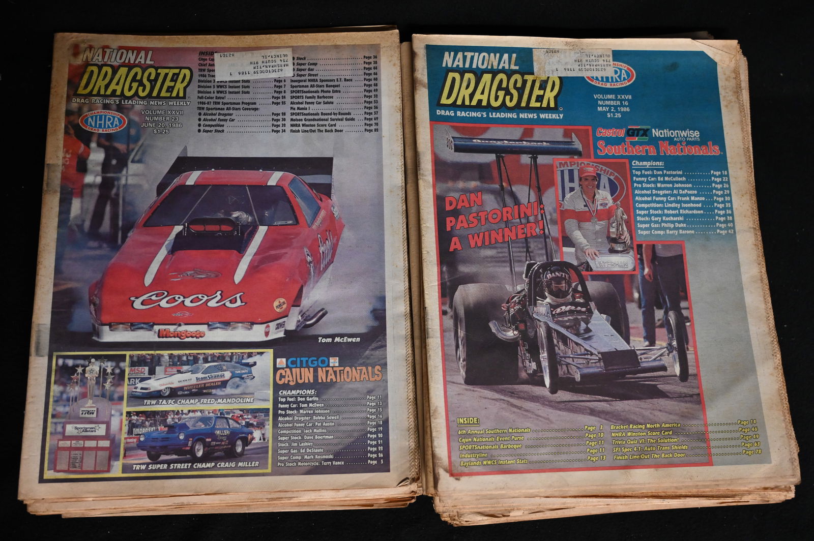 47 Issues Of 1986 Nhra National Dragster Magazine. One Of The Top Drag ...