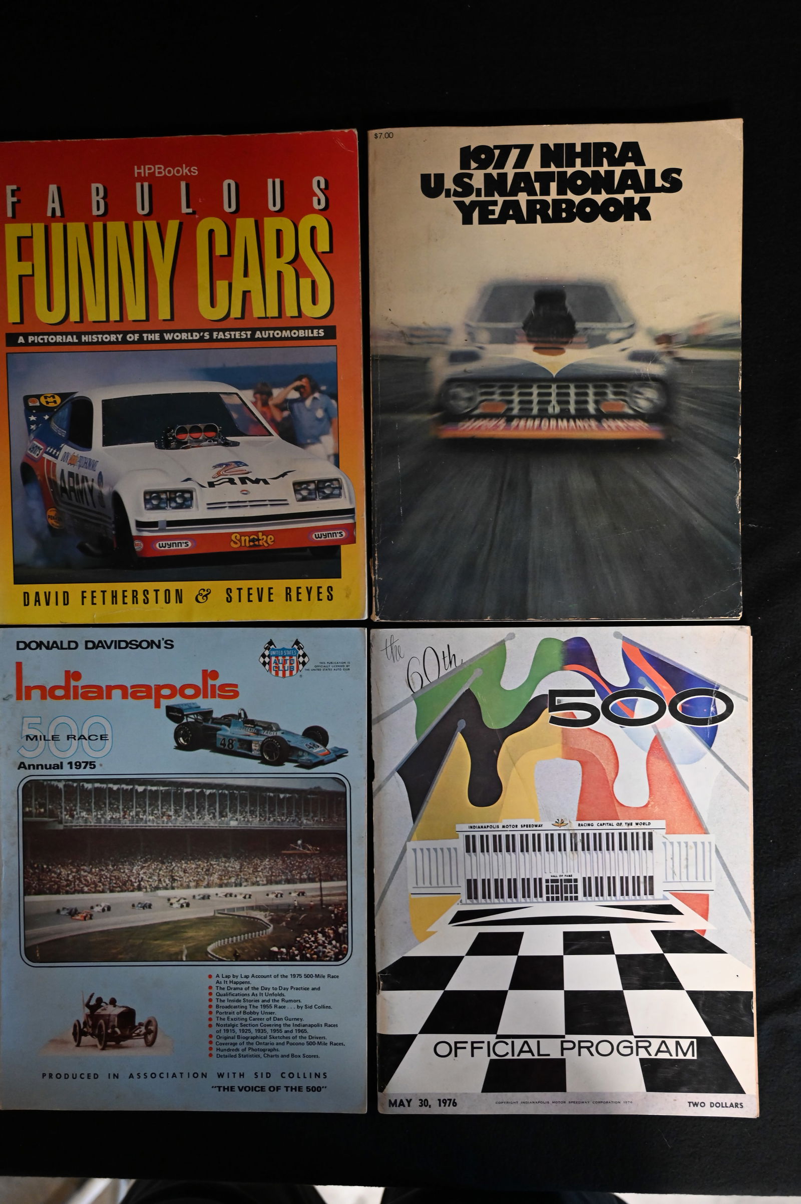 4 Racing Books. 1977 Nhra U.s. Nationals Yearbook, 1975 Indianapolis ...