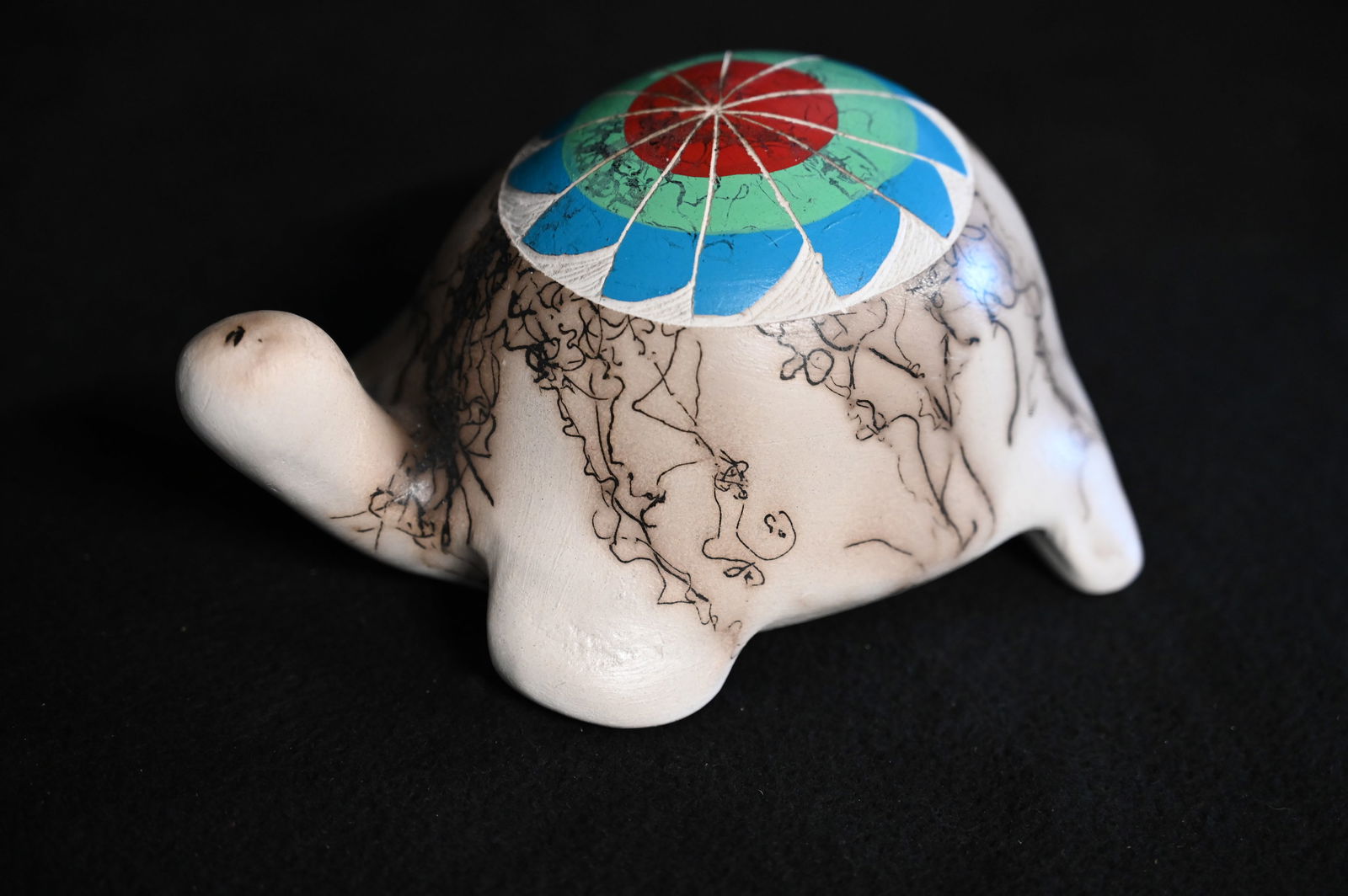 Navajo Indian Horsehair Pottery Turtle Hand Crafted By Native Americans ...