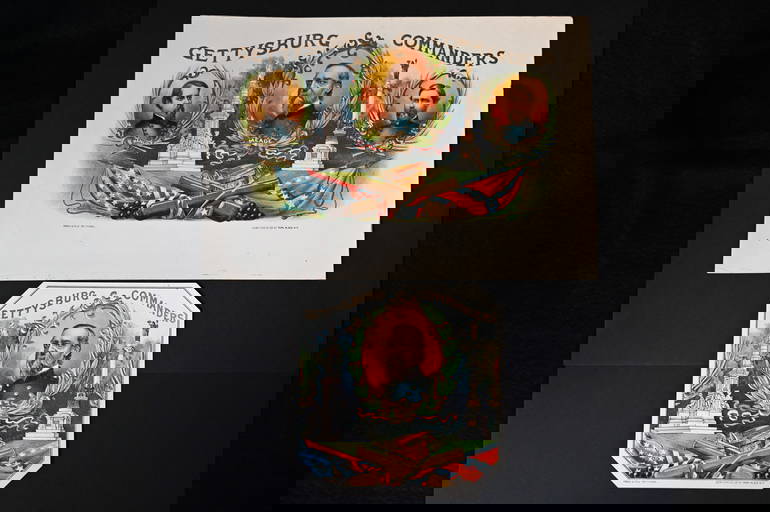 Gettysburg Commanders Vintage Cigar Label Stone Lithograph Art Dated ...