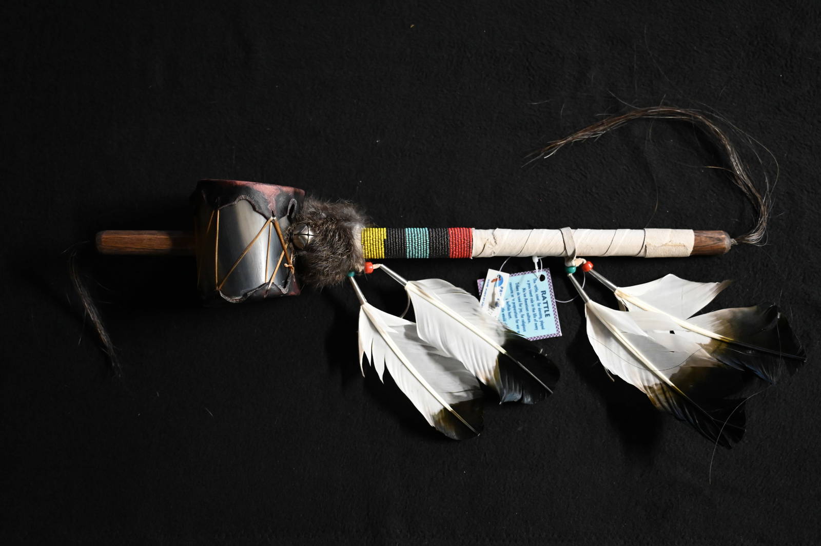 20" Native American Made Dance Rattle. Made From Animal Horn With ...