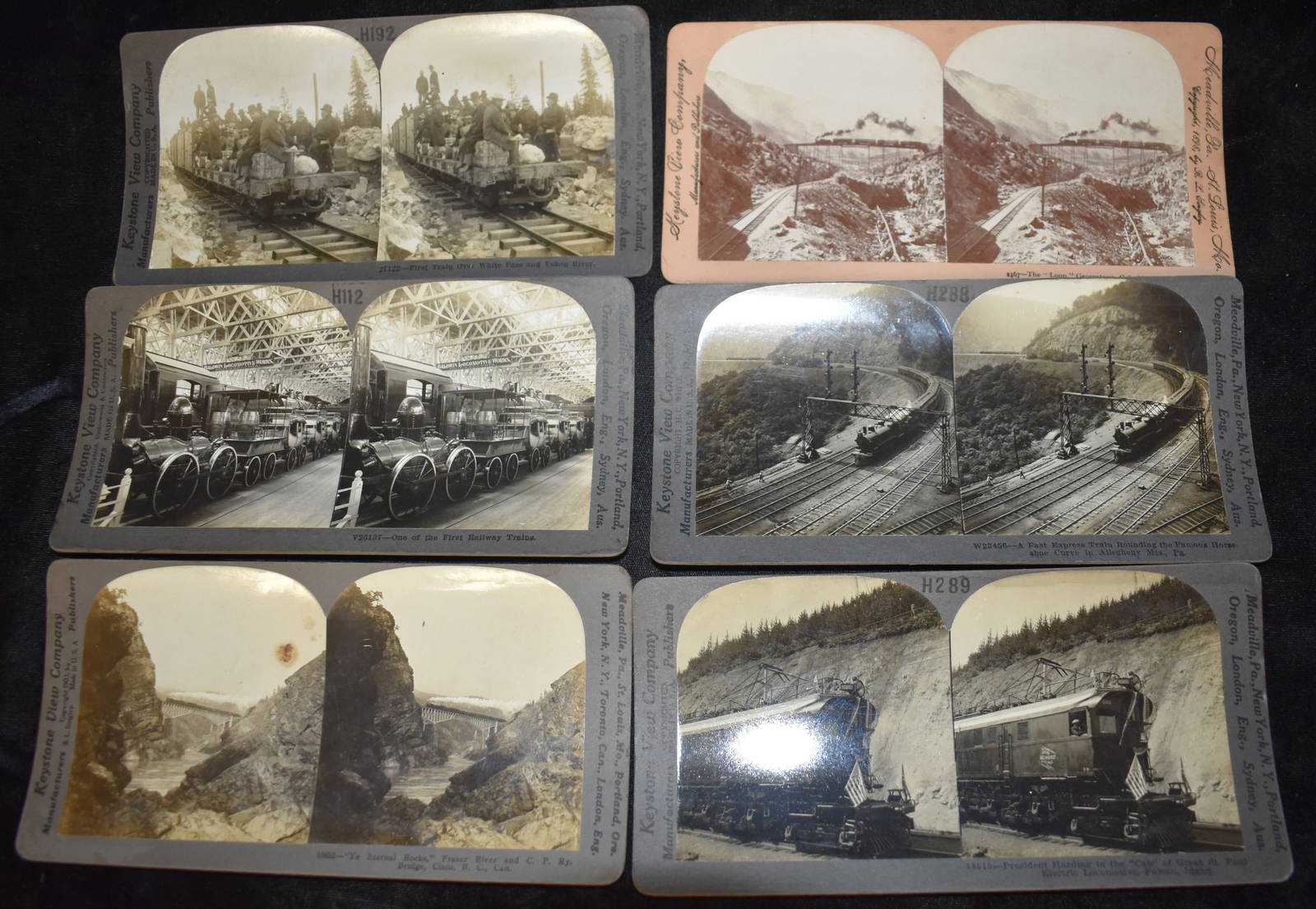 6 Railroad Stereoscope Cards Circa 1900 By Keystone View Company Auction