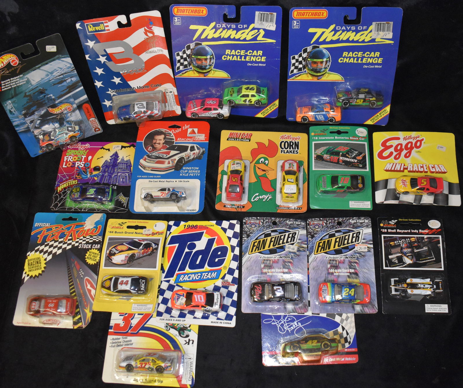 20 1/64 Scale Vintage Nascar Diecast Race Cars From The 1980's To 1990's