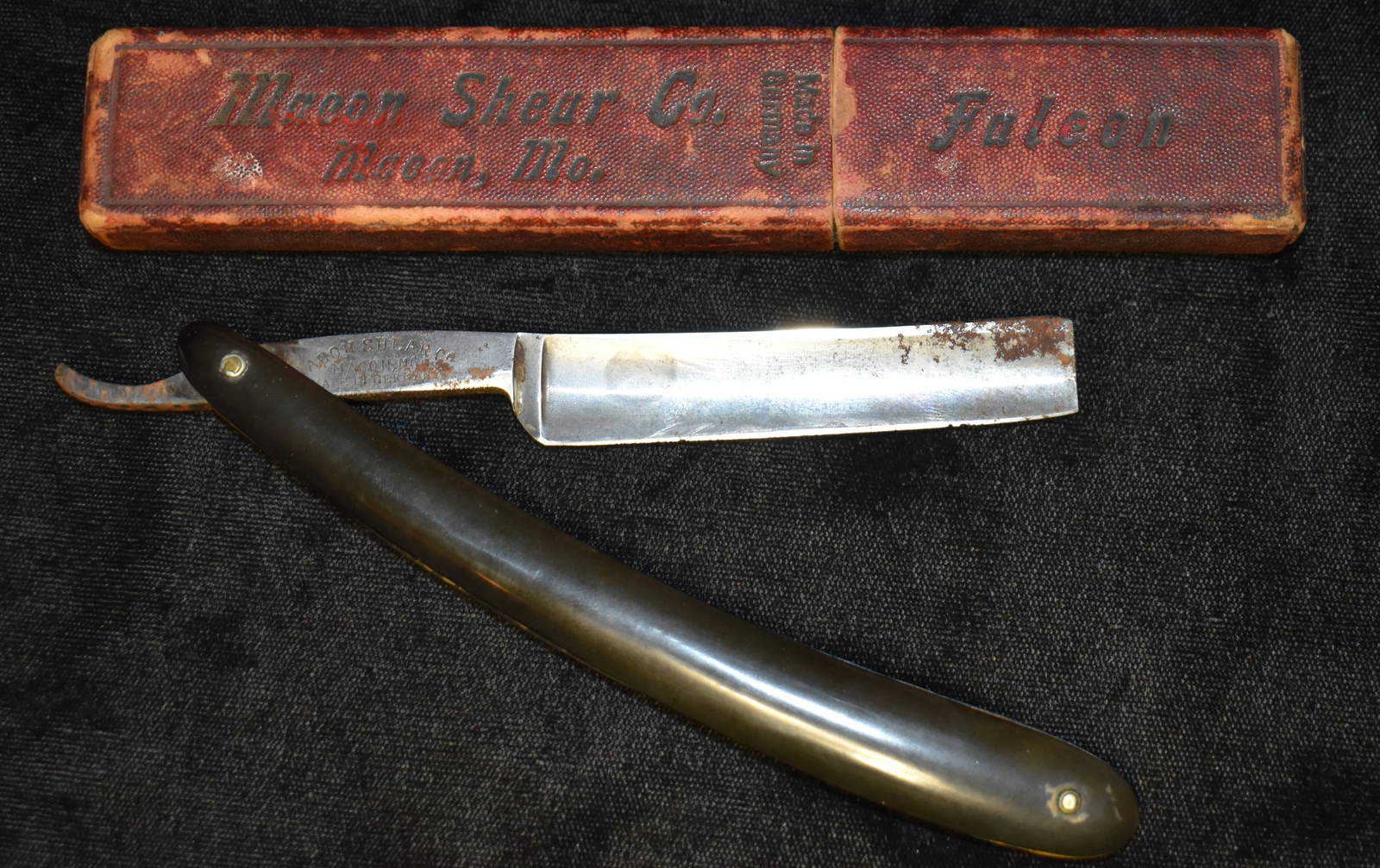 Circa 1900 Macon Shear Straight Edge Falcon Razor W/ Original Box ...