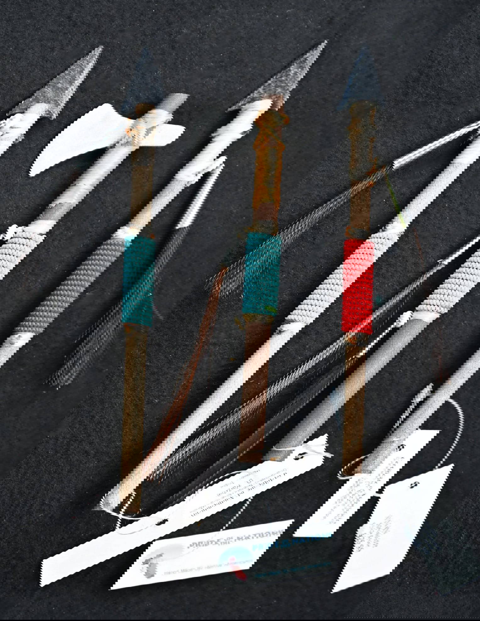 Tomahawk And 2 Spears Made By D. Yazzie Of The Navajo Tribe. 6-7 Inches ...