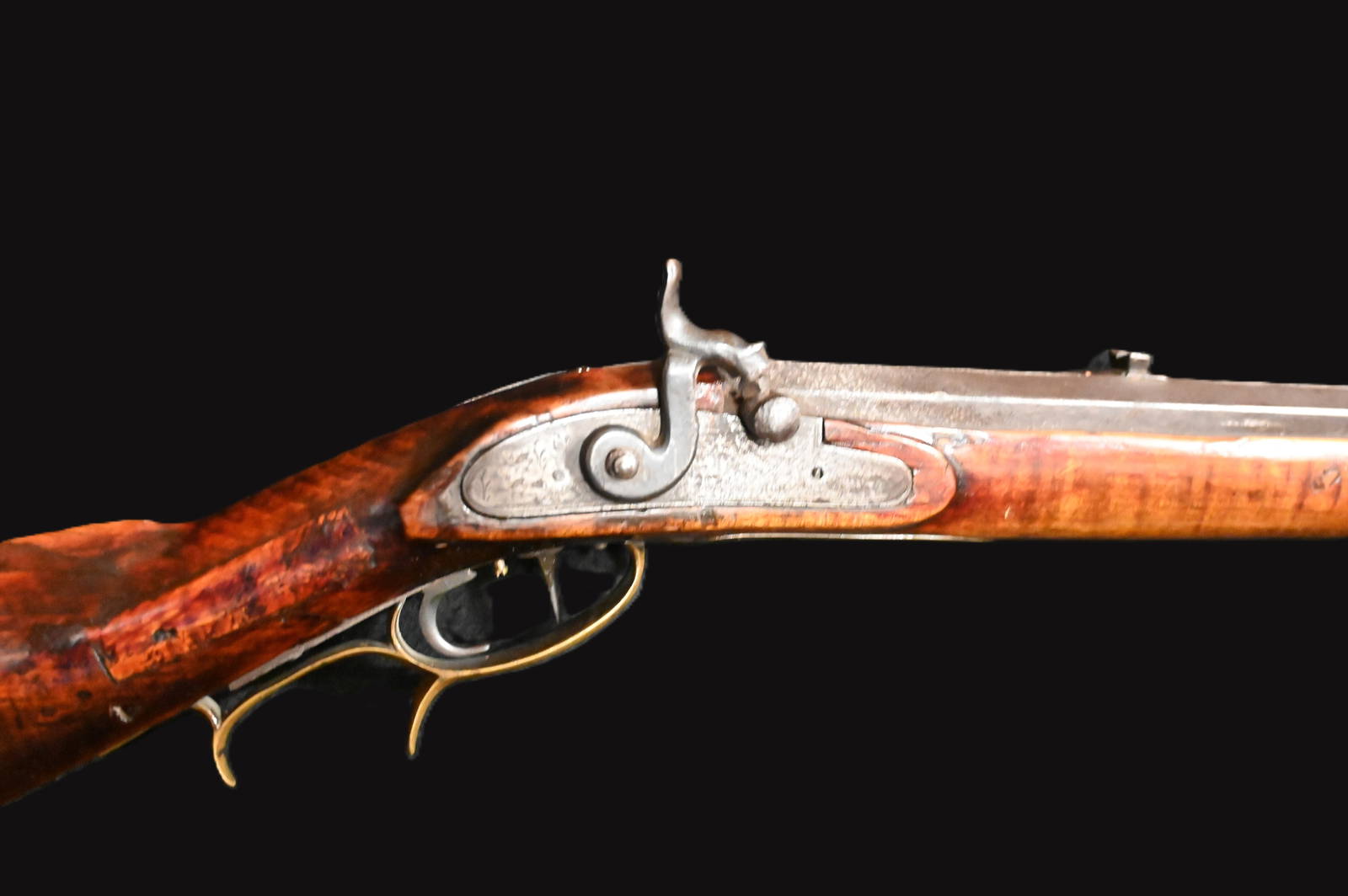 Tiger Maple Octagon Barrel Muzzle Loading Long Gun Measures 49 1/2 ...