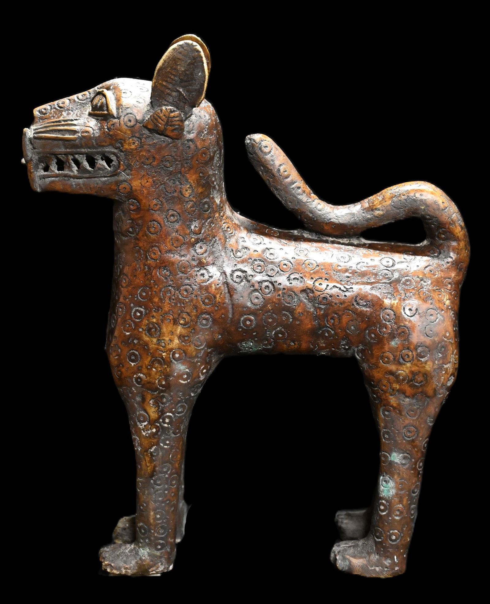 Bronze African Tribal Benin Leopard Statue - Tribal Art From The Edo Or ...