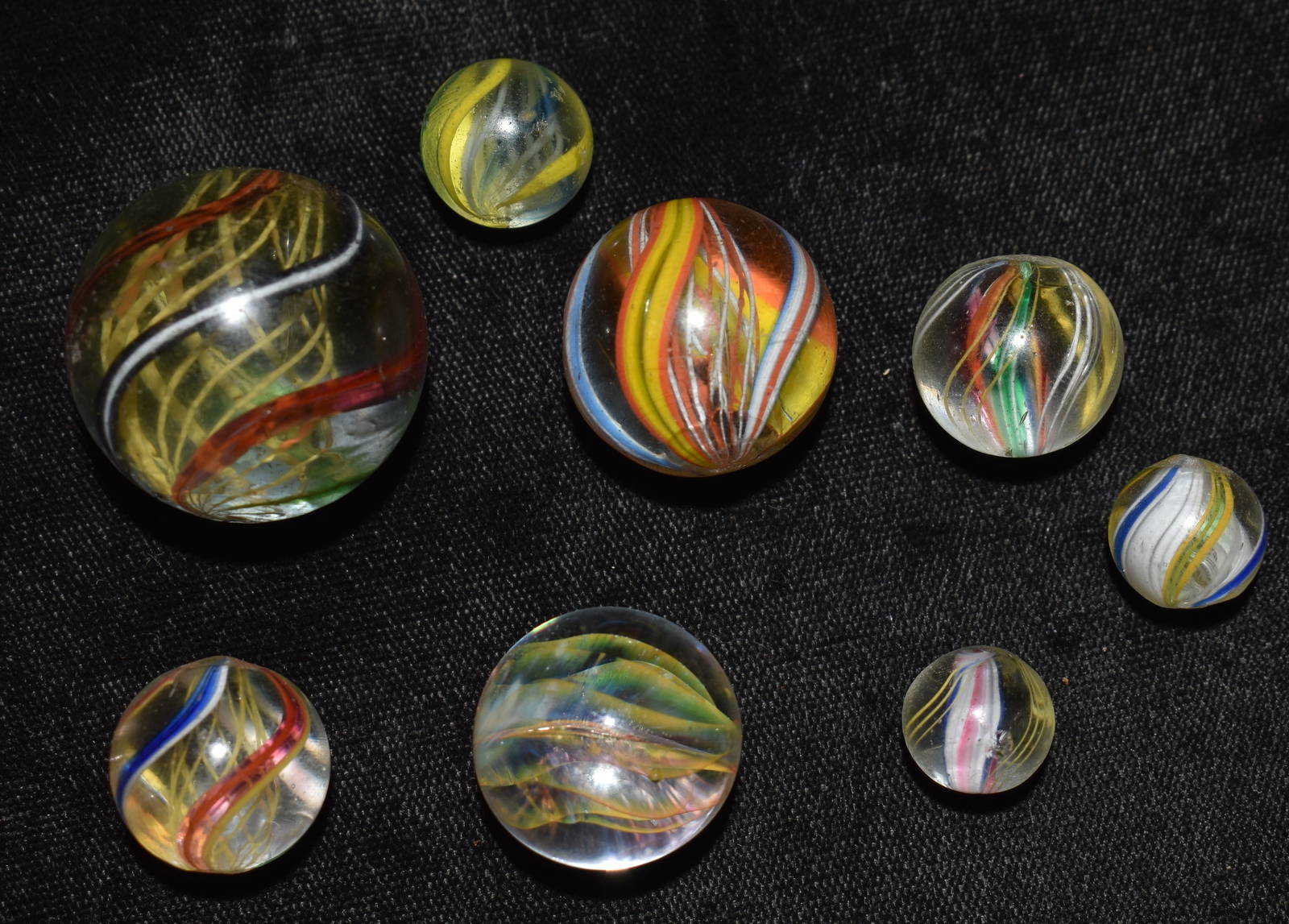 8 Hand Made Blown German Core Marbles Auction