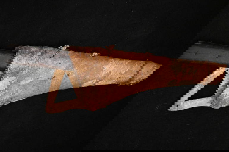 Rawhide With Wood Insert Knife Sheath W/10 1/4" Vintage Knife.