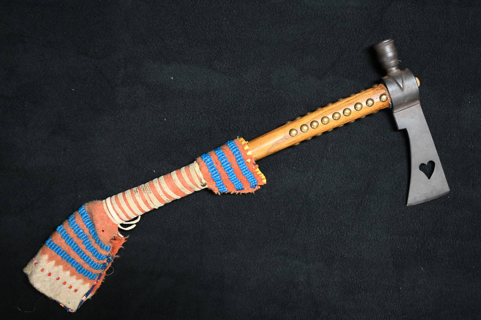 Plains Pipe Tomahawk W/ Beaded Drop 17". Auction