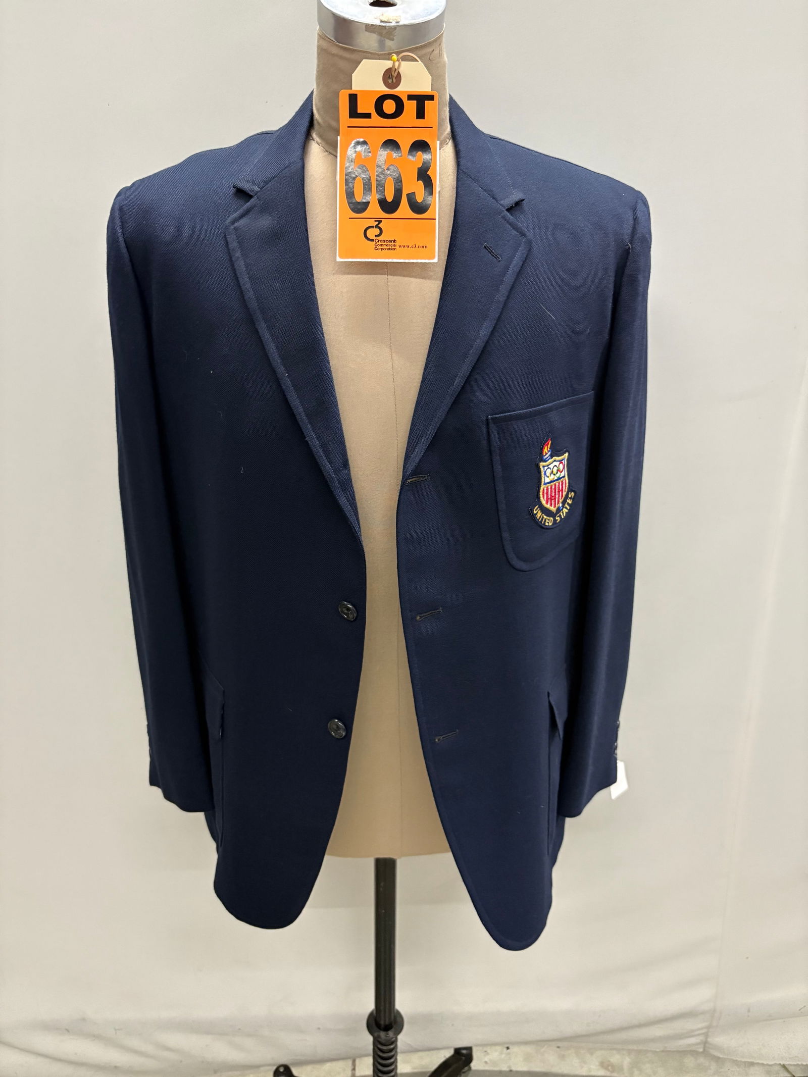Blue Blazer With United States Olympic Embroidered Patch Auction