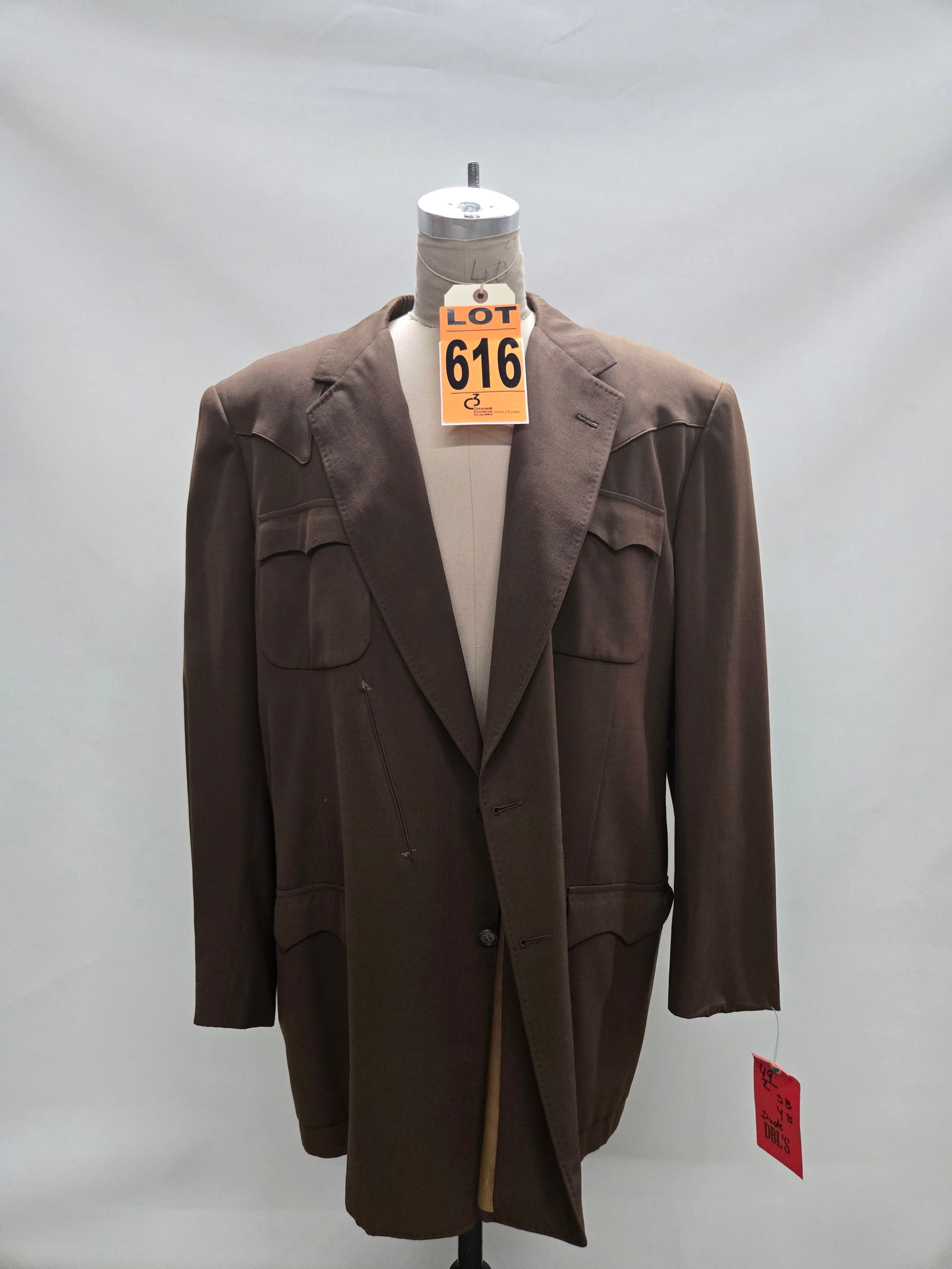 Western Jacket, 1940s/1950s, Size 49l, Brown Wool Gabardine With Patch ...