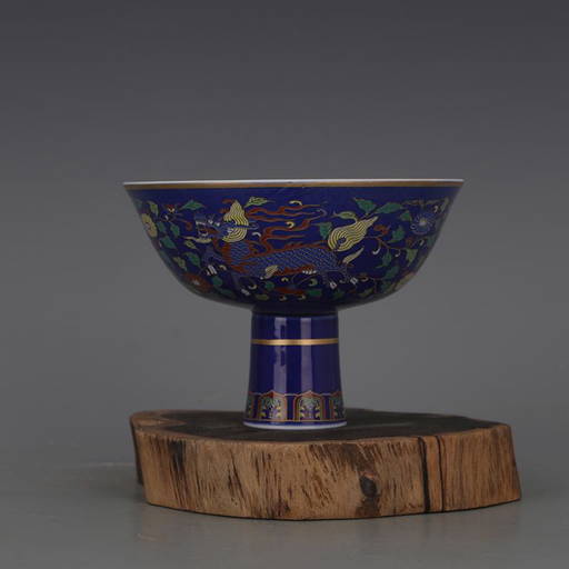 Ming Dynasty Chenghua Year Blue Kylin Pattern Doucai Gaofu Bowl (#0419 ...