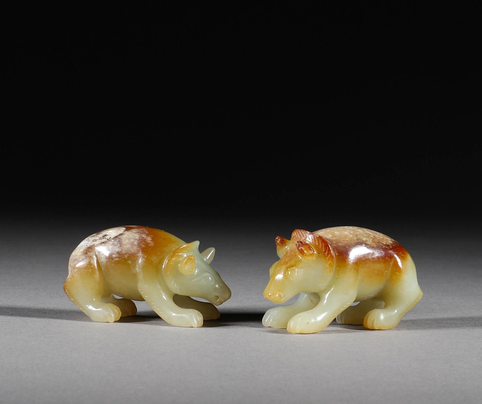 A Pair Of Jade Beasts In Ancient China