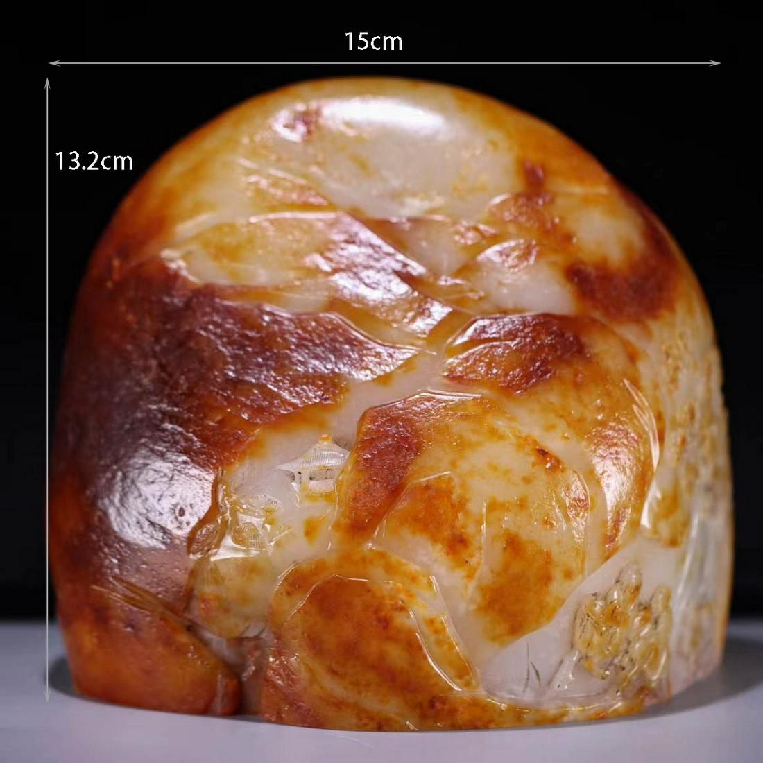 In The Qing Dynasty, Hetian Jade Original Stone Shanzi Seal