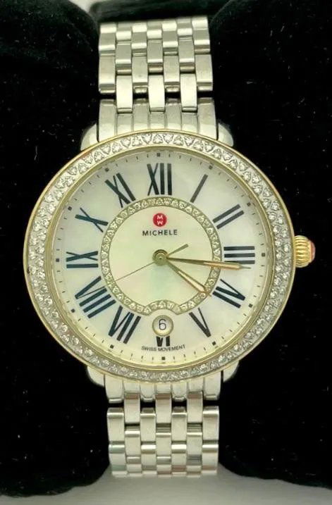 Michelle Stainless Steel Sapphire Crystal Swiss Movement W/ Diamonds ...