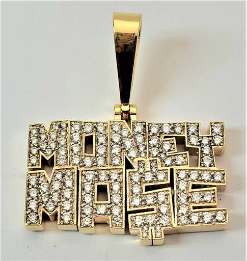 Money Mase Diamond 3.5 Carat 10k 27 Grams Diamonds Charm
