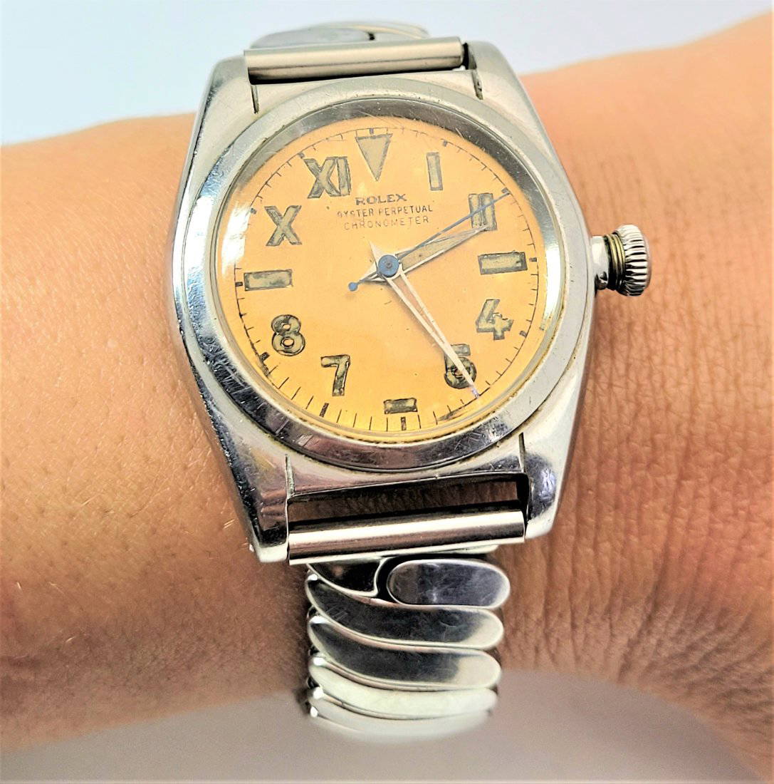 Vintage Rolex Oyster Perpetual 2940 Bubbleback California Orange Dial Auction