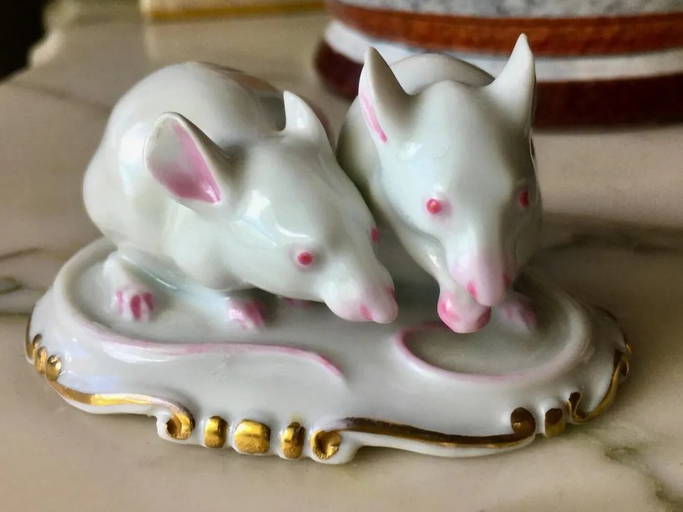 Rosenthal Bavaria 1930s Germany Figurine Mice Antique Mouse Loving Couple