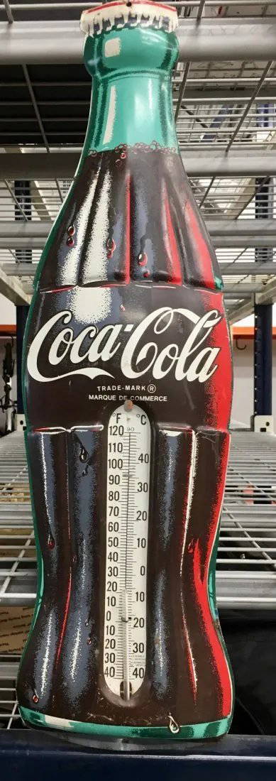 Vintage Metal Advertising Coke Bottle Sign Auction