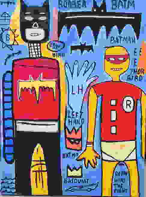 Jean-michel Basquiat Batman 1983 Acrylic On Canvas Auction
