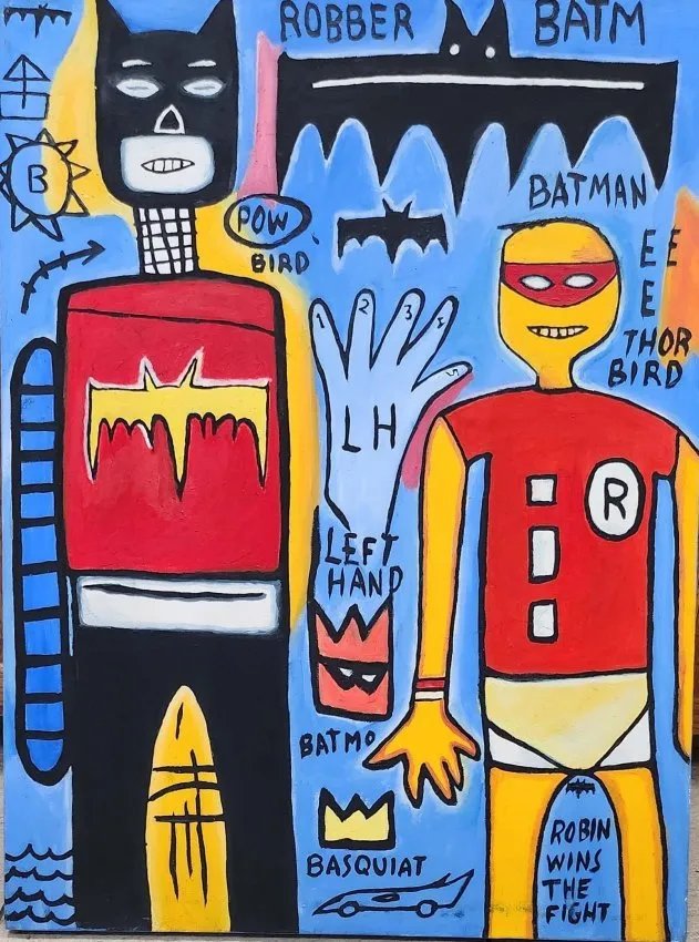 Jean-michel Basquiat Batman 1983 Acrylic On Canvas Auction