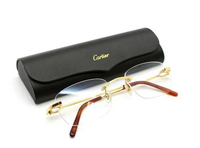 Authentic Cartier Eyeglass 140 Frames Ct 0050/o 001 Gold Rimless Unisex ...