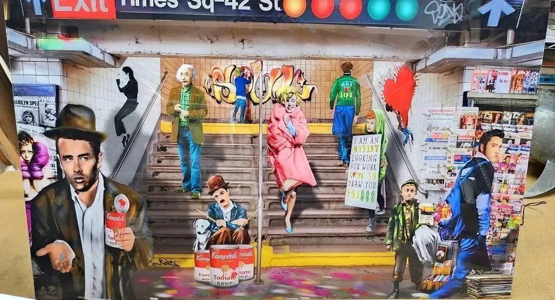 Underground Art Painting By Marc Rudinsky - Acrylic - Size: 60"l X 40"w ...