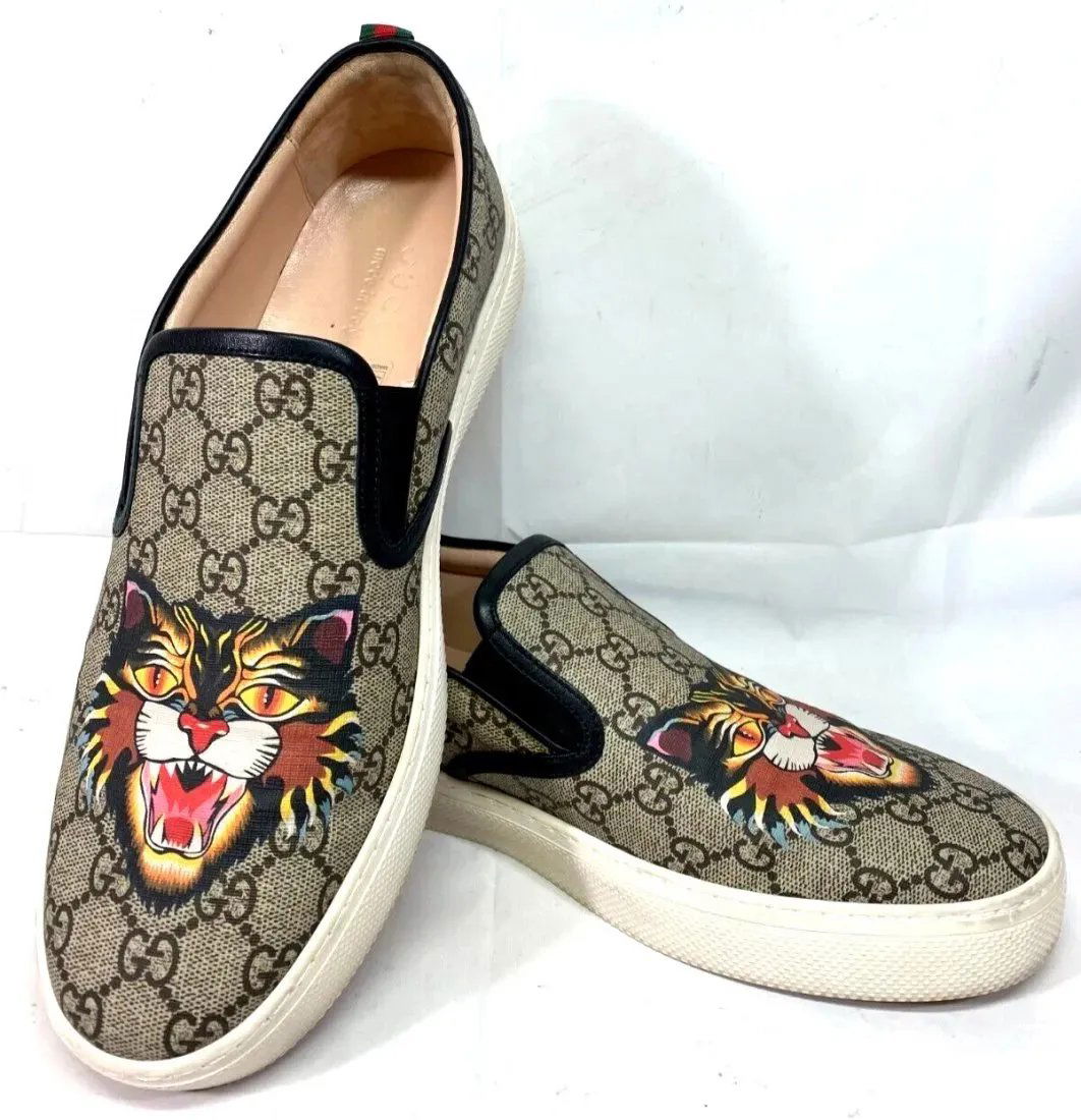 Authentic Gucci Gg Supreme Angry Cat Slip-on Shoes - Size G9.5 Auction