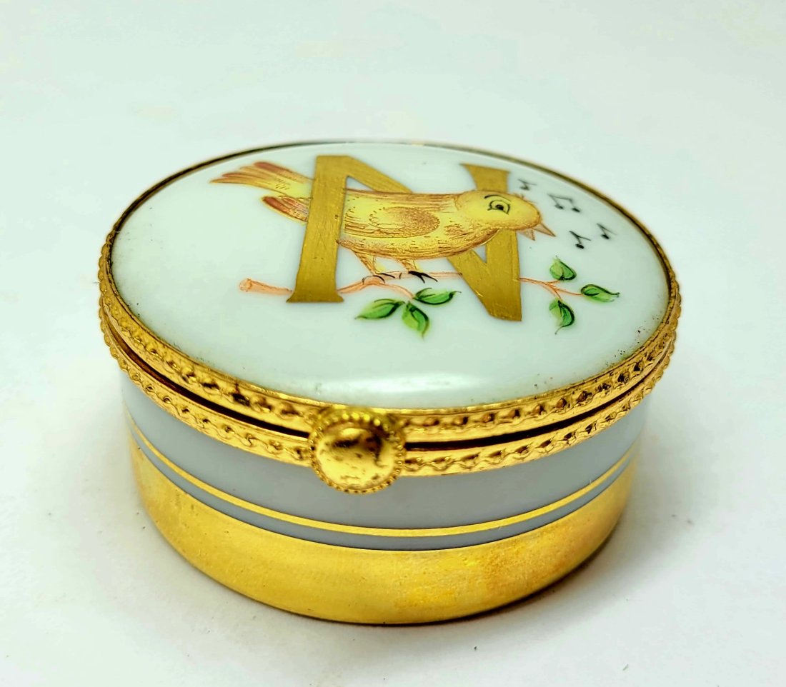 Vintage Tiffany & Co. Private Stock Hand Painted Porcelain Pill Box