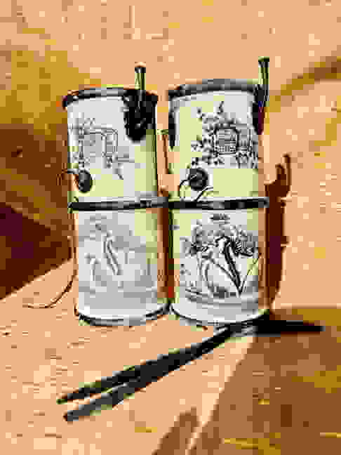 Lot Of 2 Antique Chinese Blue & White Opium Water Pipes Auction