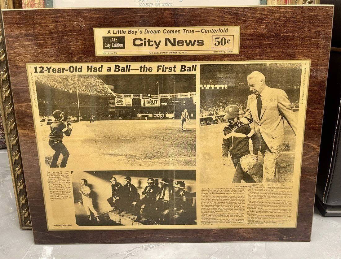 Baseball Opening Ball From Joe Dimaggio At Yankee Stadium Before The ...