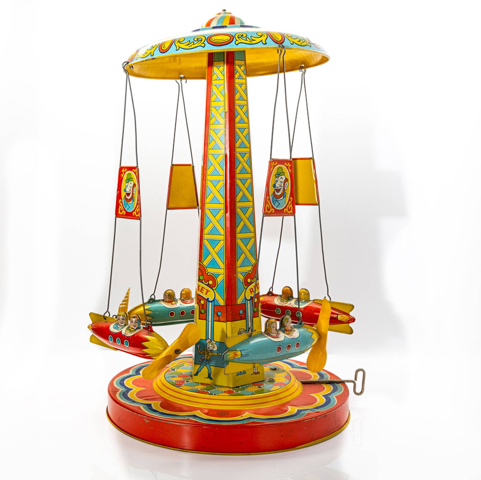 J.chein & Co Mechanical Rocket Ride Toy Auction