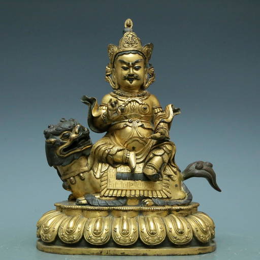 A Brilliant Gilt Bronze Figure Of Lokapala