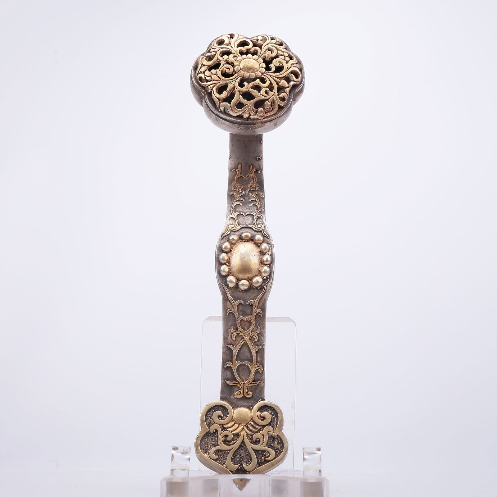 A Brilliant Gilt-bronze Silver 'scrolling Lotus' Ruyi Scepter Auction