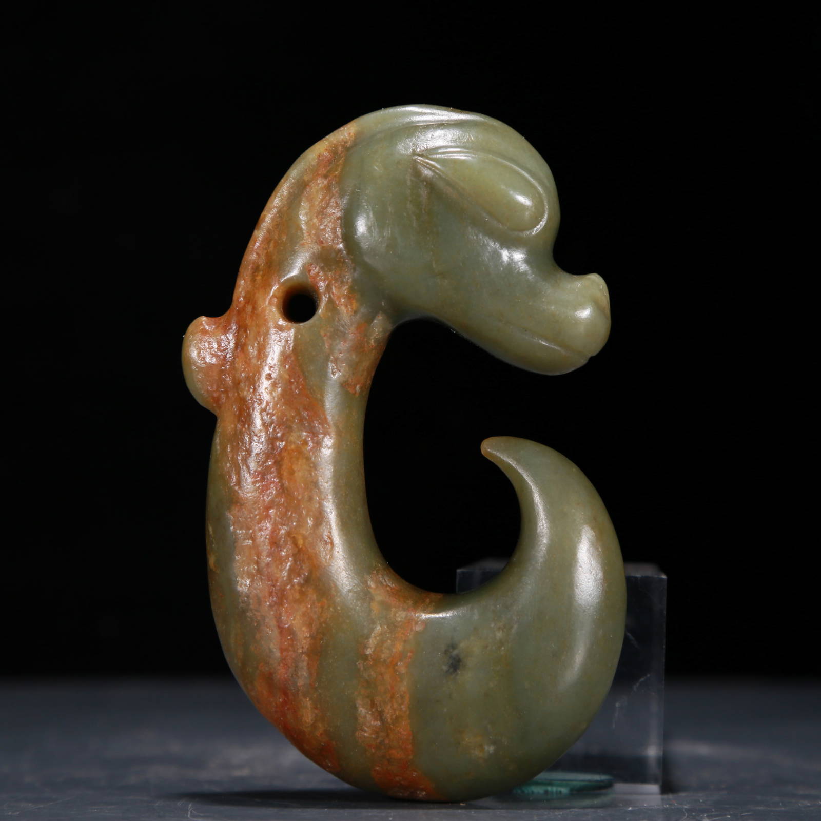 An Archaic Jade Boar& Dragon Pendant From Hong Shan Culture Auction