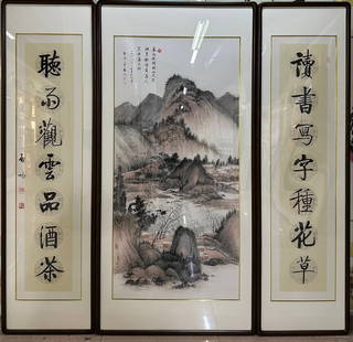 A Chinese Hand Scroll Ink Painting Of Landscape On Paper,huang Gongwang ...