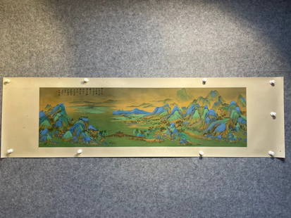 A Chinese Hand Scroll Ink Painting Of Landscape On Paper,huang Gongwang ...