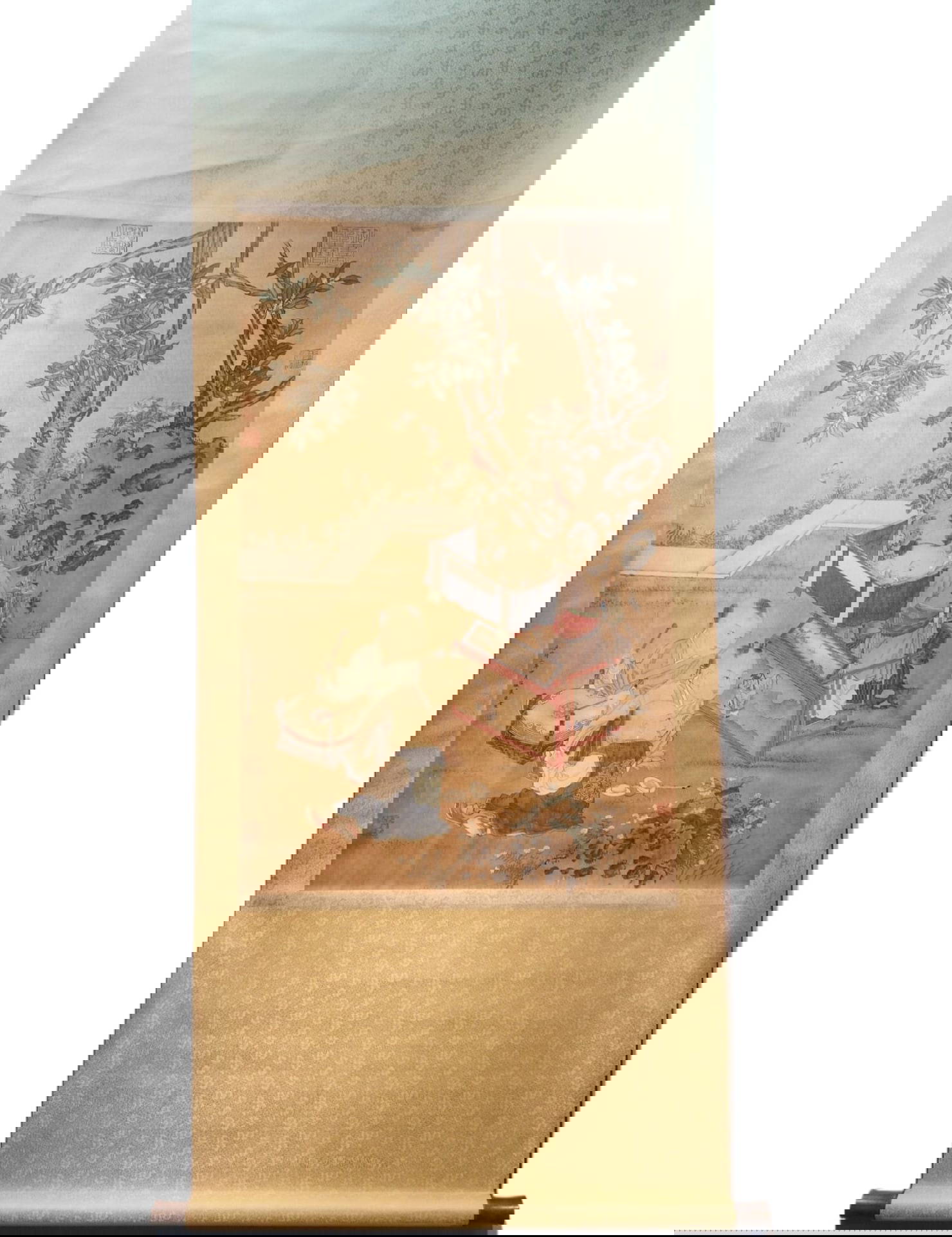 A Chinese Vertical Scroll Ink Painting Of Figure On Silk,su Hanchen Auction