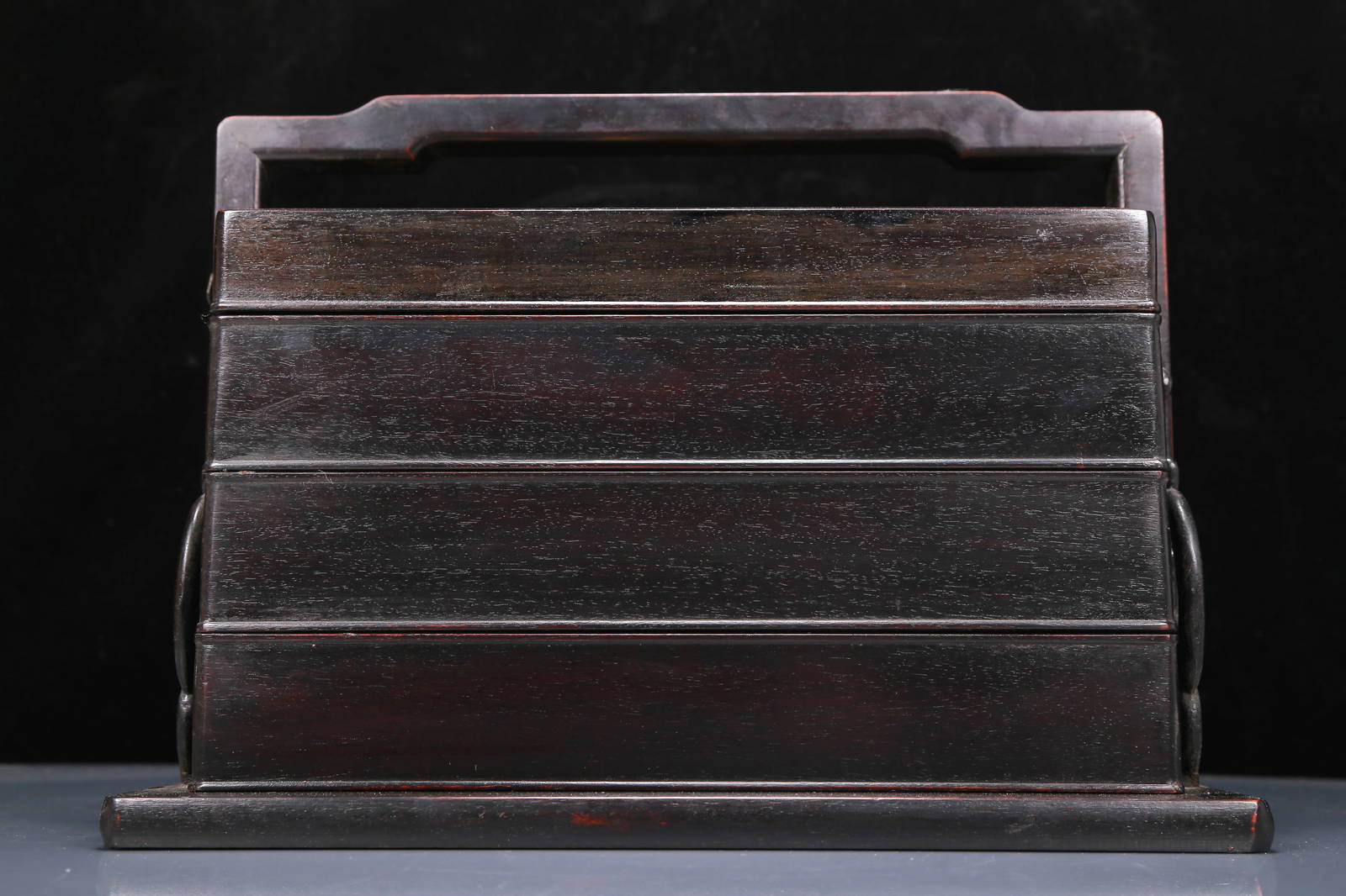 An Exquisite Zitanwood Inlaid Gems Eight Treasures Pattern Box Auction