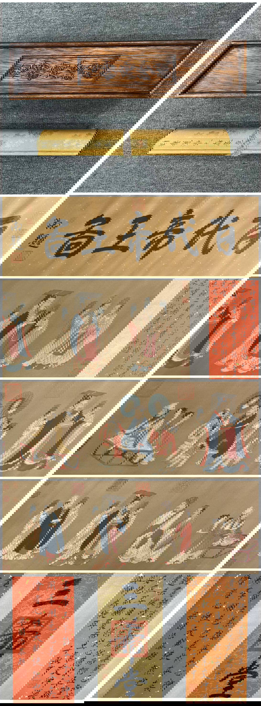 A Chinese Hand Scroll Ink Painting Of Figure On Silk,liu Guandao Auction