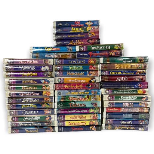 Large Lot Of 44 Vintage Disney Vhs Tapes