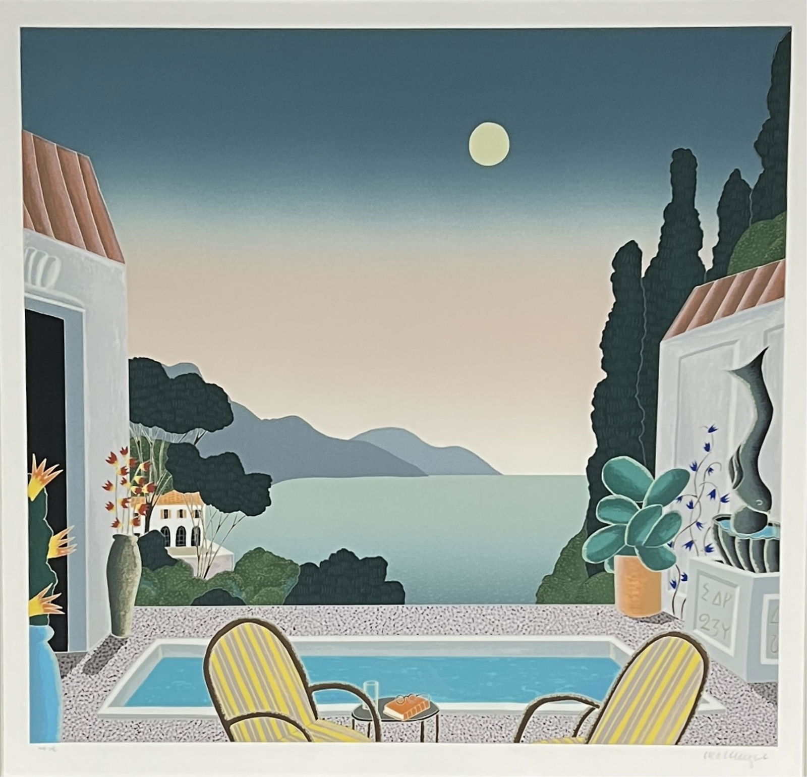 Thomas Mcknight "riviera Villa" Serigraph