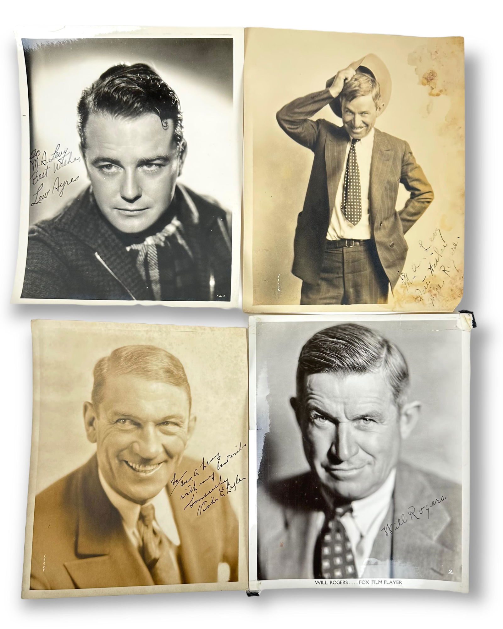 (4) Vintage Autographed Hollywood Photographs